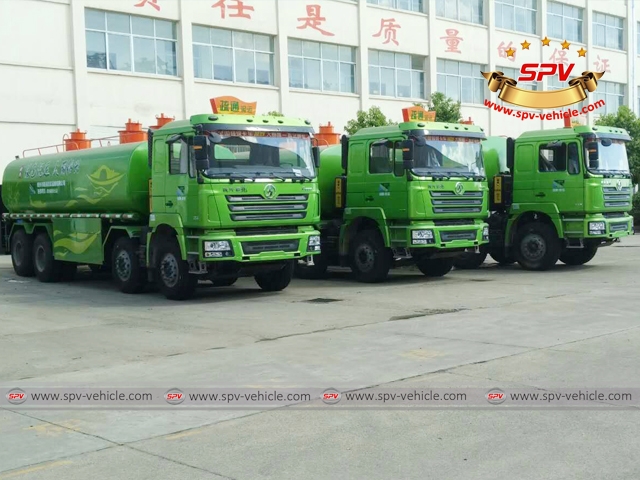 3 units of Shacman 25,000 litres sludge dump trucks were ready for delivery