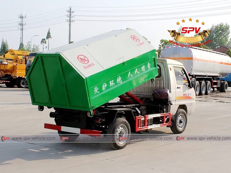 1.5 CBM Mini Refuse Truck, Roll On Roll Off Truck, Hook Loader Garbage ...
