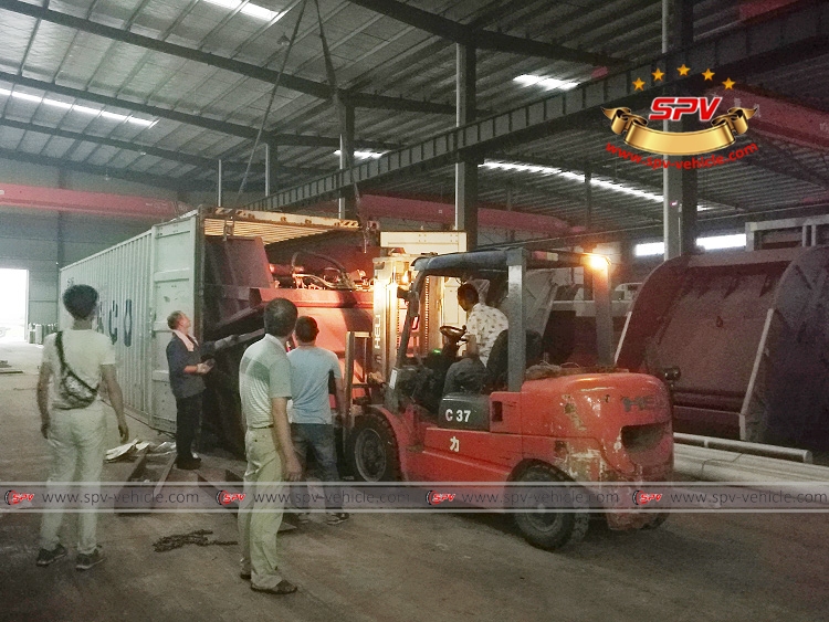 SPV first SKD job on garbage compactors in Myanmar goes very successfully.