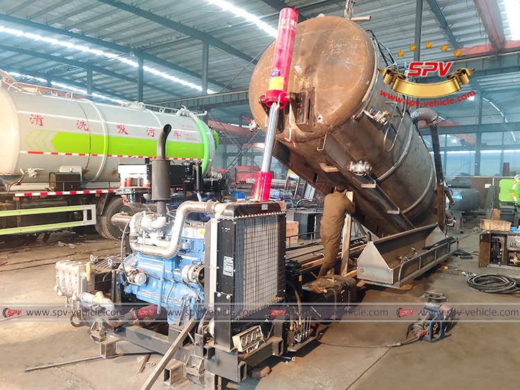 13,500Litres Vacuum Jetting Tank SKD, Vacuum Jet Body Superstructure ...