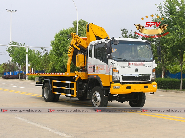 Off-road Wrecher Truck with Crane SINOTRUK, Road Wrecker Truck, Towing ...