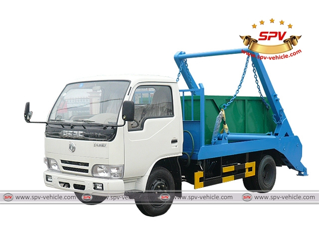 2 Ton Skip Loader Dongfeng, Swing Arm Garbage Truck, Skip Loader Truck ...